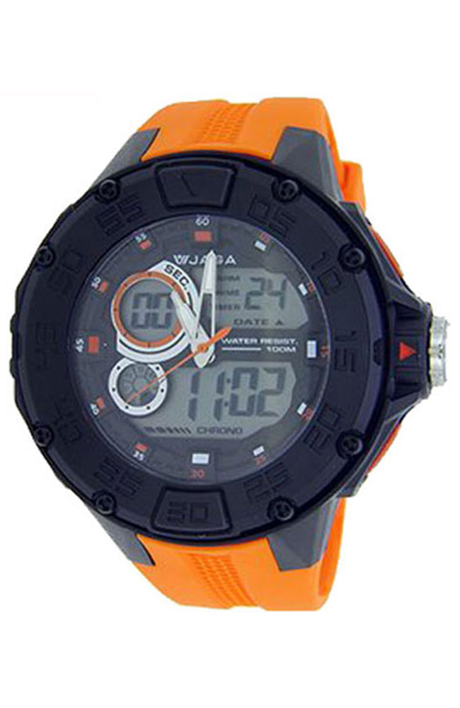 JAGA Orange Rubber Chronograph AD1063 - E-oro.gr JAGA WATCHES