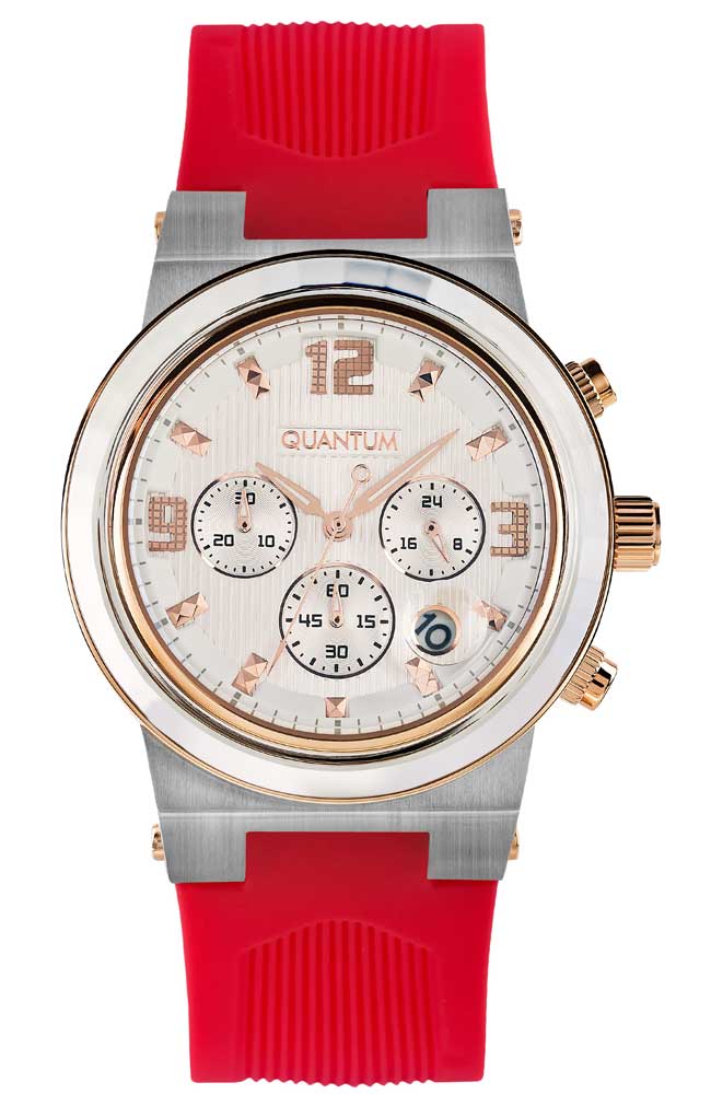 Ladies Watch QUANTUM Impulse Red Rubber Chronograph IML452.538 ...
