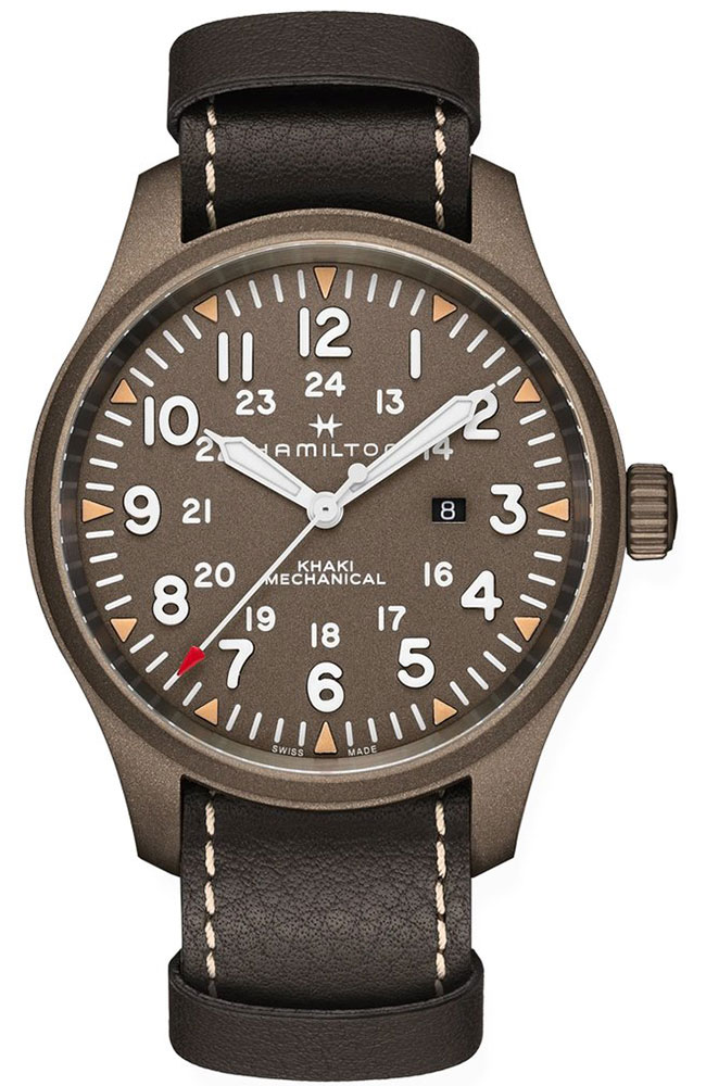 HAMILTON Khaki Field Mechanical Limited Black Leather Strap H69829560 ...