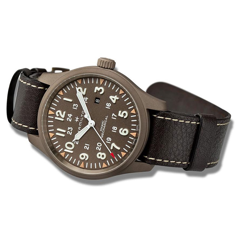 HAMILTON Khaki Field Mechanical Limited Black Leather Strap H69829560 ...
