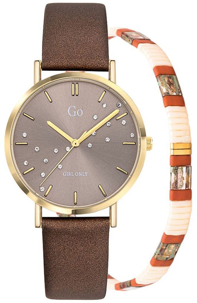 Ladies Watch GO Girl Only BoxSet Crystals Brown Leather Strap 698659 ...