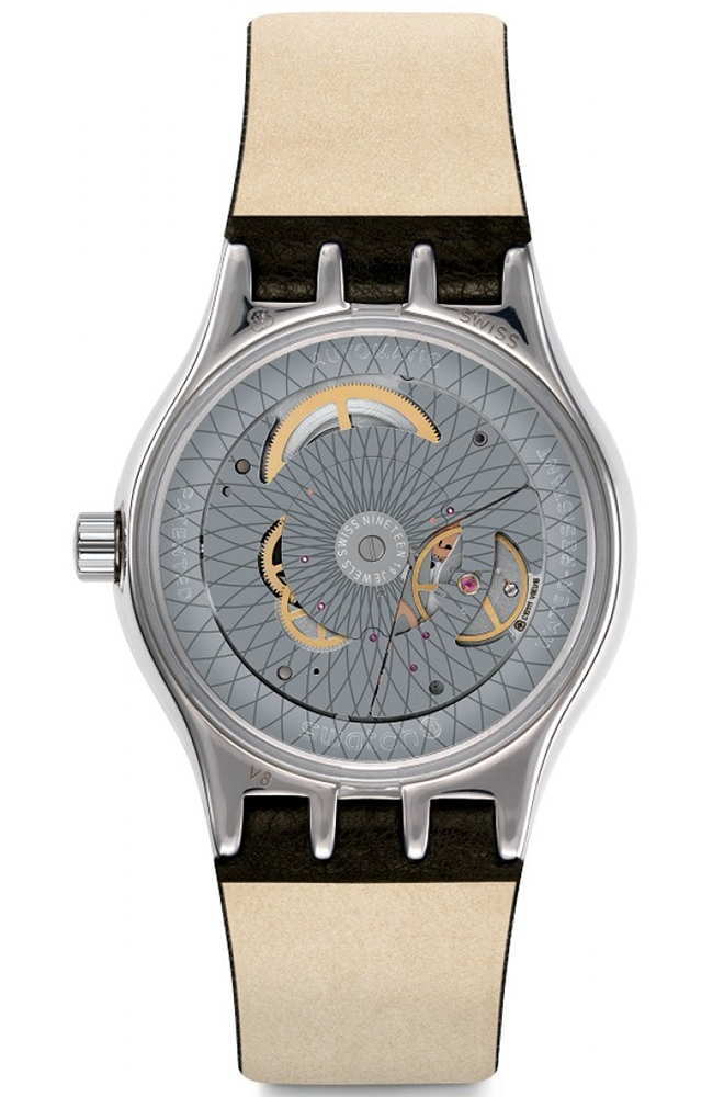 SWATCH Classic Lines Automatic Brown Leather Strap YIZ405 - E-oro.gr ...