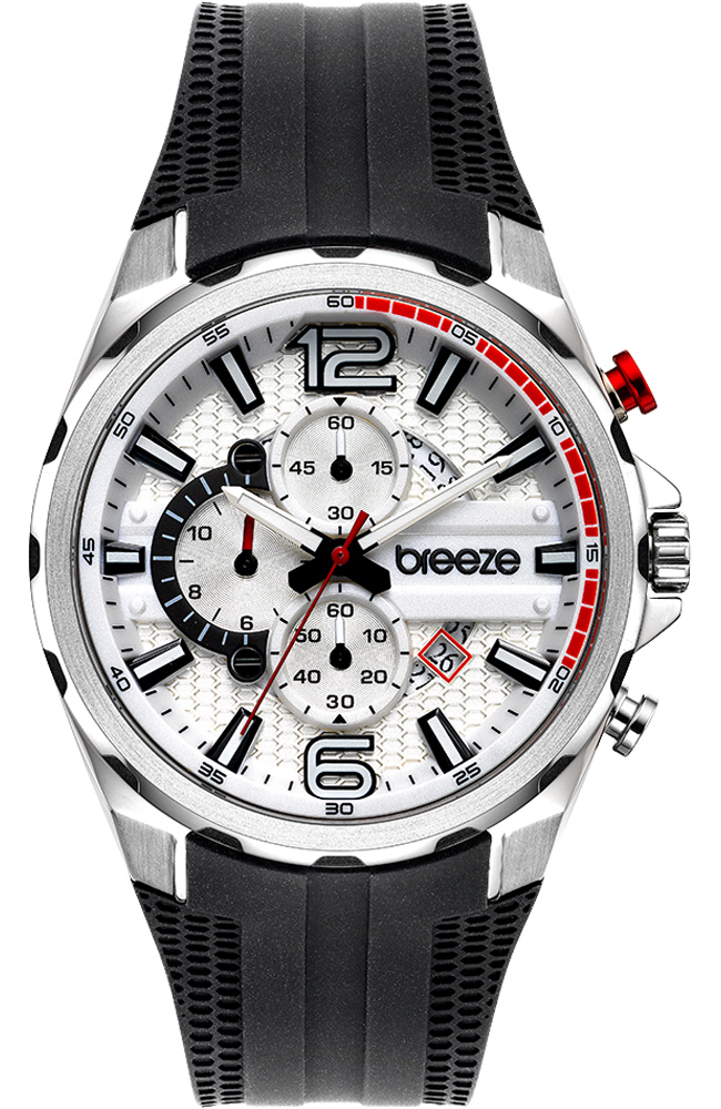 Men's Watches BREEZE Intrusio Black Ruuber Chronograph 112222.1 - E-oro ...