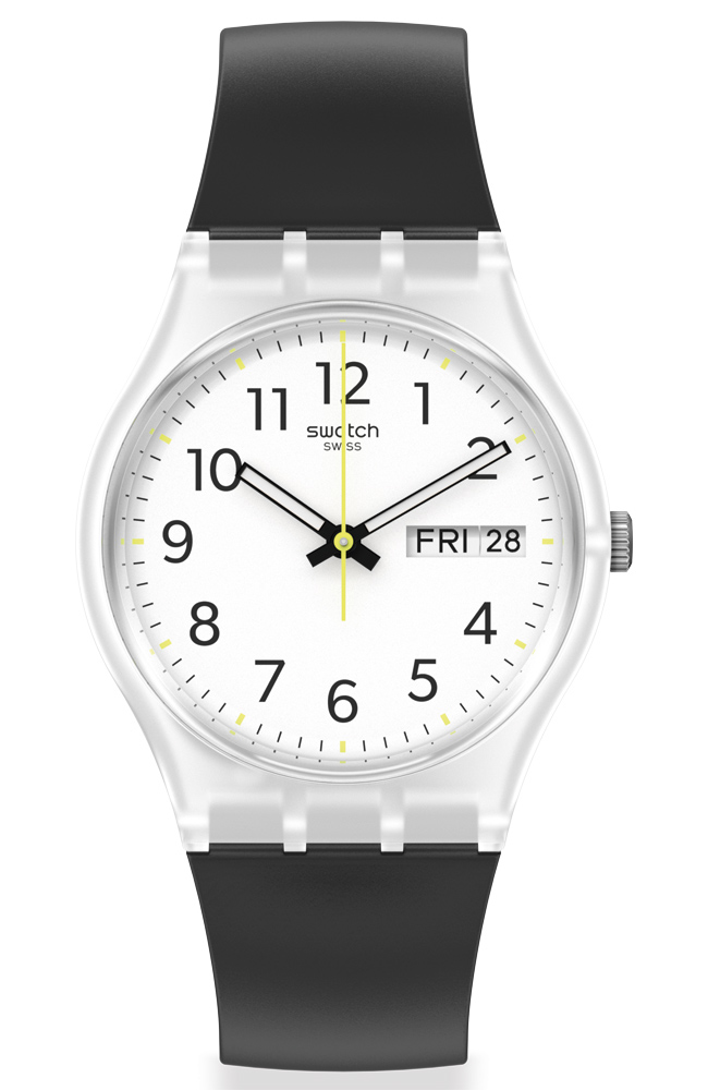 Unisex Watch SWATCH Rinse Repeat Black Rubber Strap GE726 - E-oro.gr ...