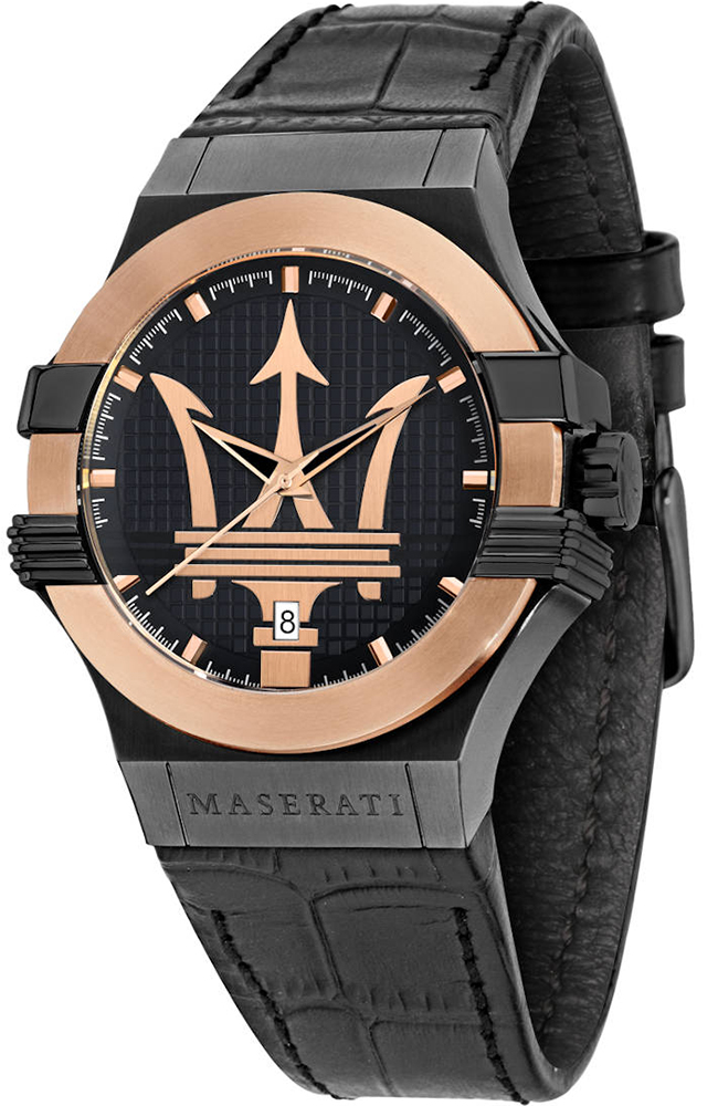 Men's Watch MASERATI Potenza Black Leather Strap R8851108032 - E-oro.gr ...