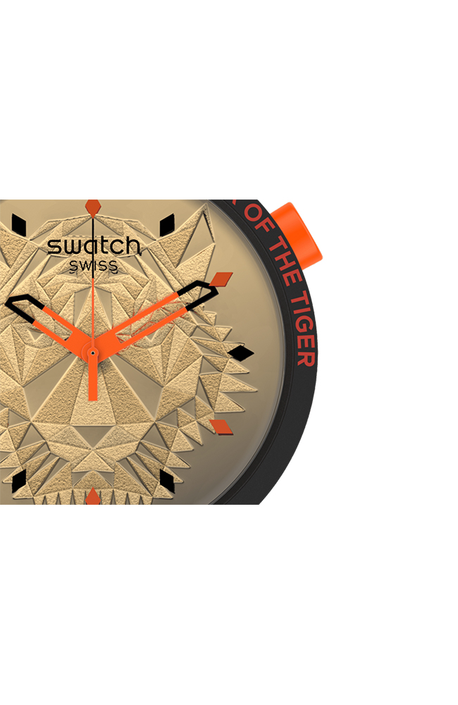Unisex Watch SWATCH Tiger Power 2022 Black Rubber Strap SB03Z102 - E ...