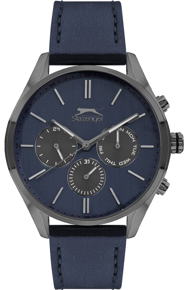 Men's Watch SLAZENGER Blue Leather Strap SL.09.6378.2.03 - E-oro.gr ...
