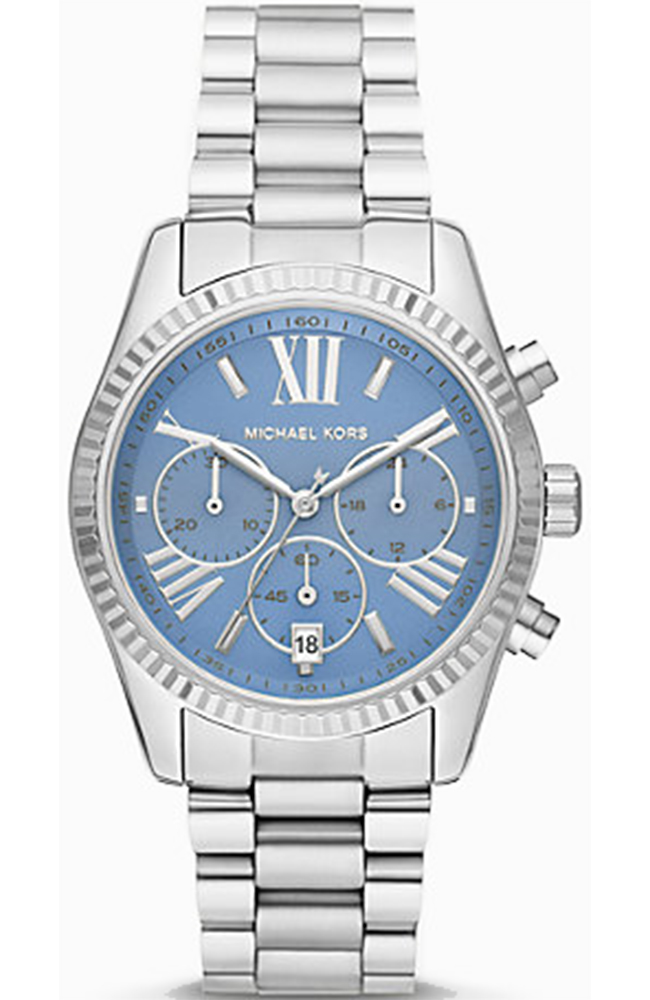 MICHAEL KORS Lexington Silver Stainless Steel Chronograph MK7215 - E ...
