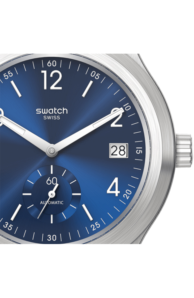 Men's Watch SWATCH Magnificent Irony Automatic Brown Leather Strap ...