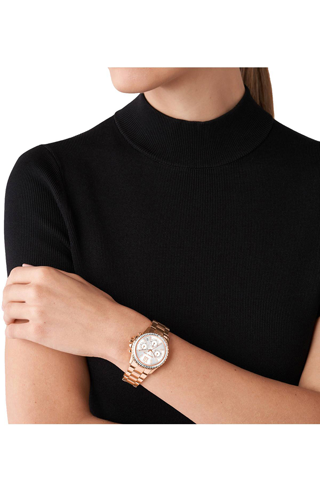 Ladies Watch MICHAEL KORS Everest Crystals Rose Gold Stainless Steel ...