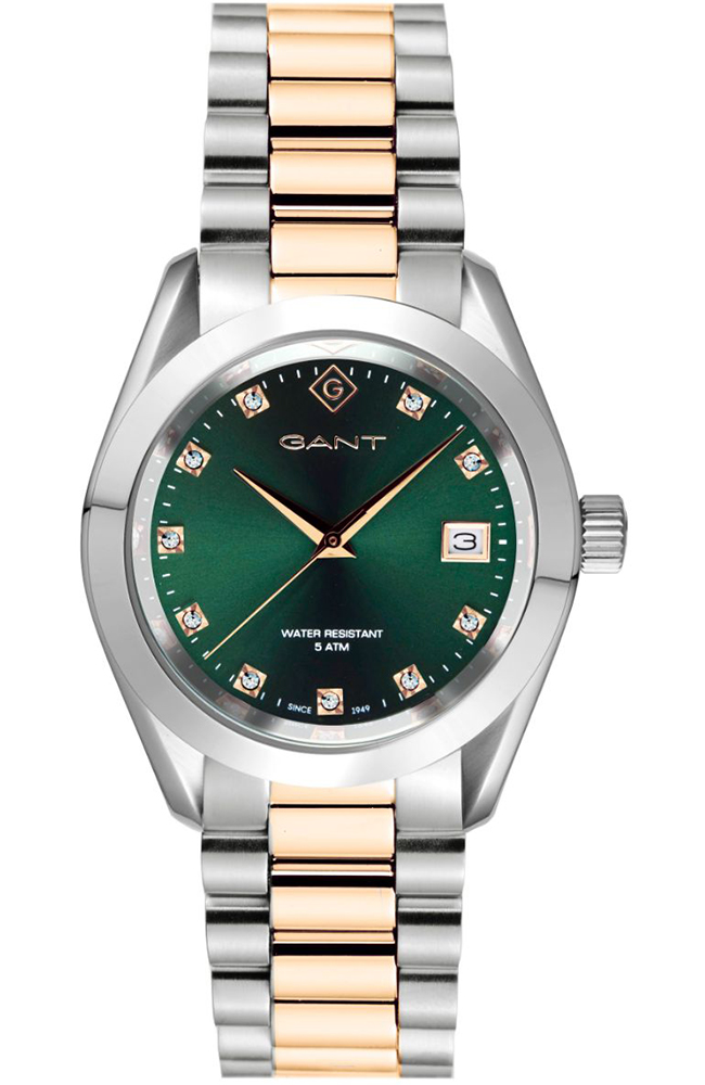 Ladies Watch GANT Castine II Crystals Two Tone Stainless Steel Bracelet ...