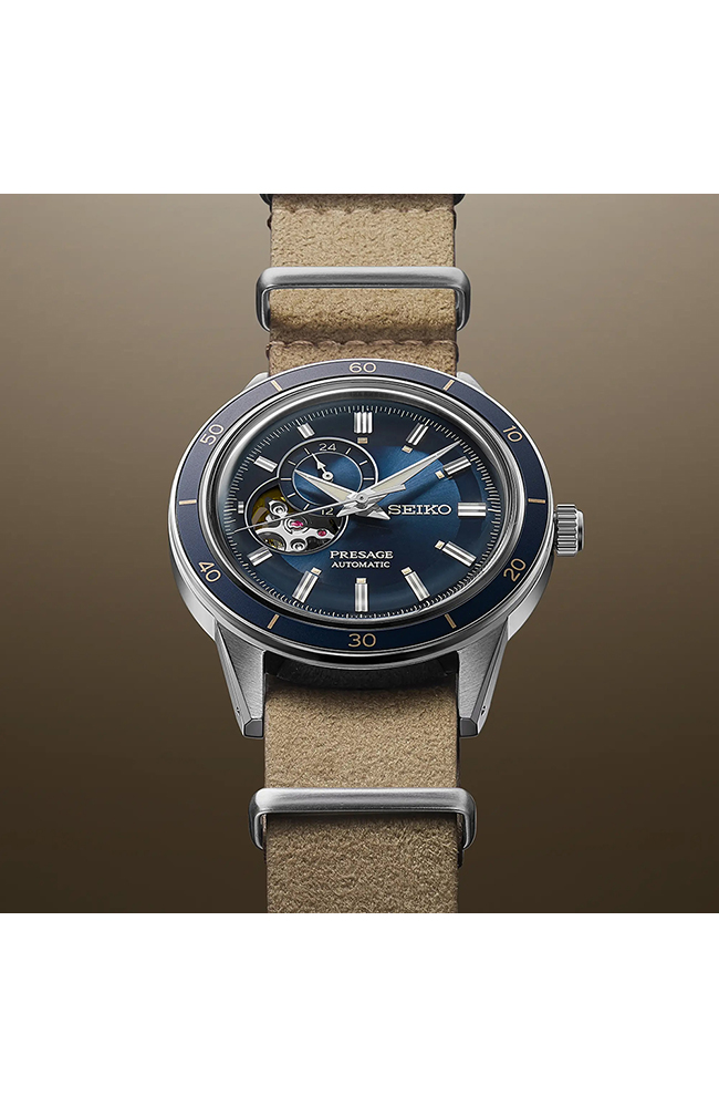 Men's Watch SEIKO Presage Style 60s Denim Automatic Brown Leather Strap SSA453J1 - E-oro.gr ...