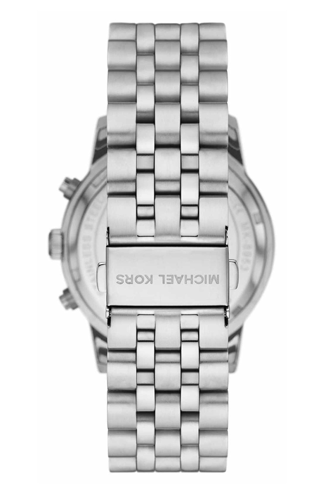 Men's Watch MICHAEL KORS Hutton Silver Stainless Steel Chronograph ...