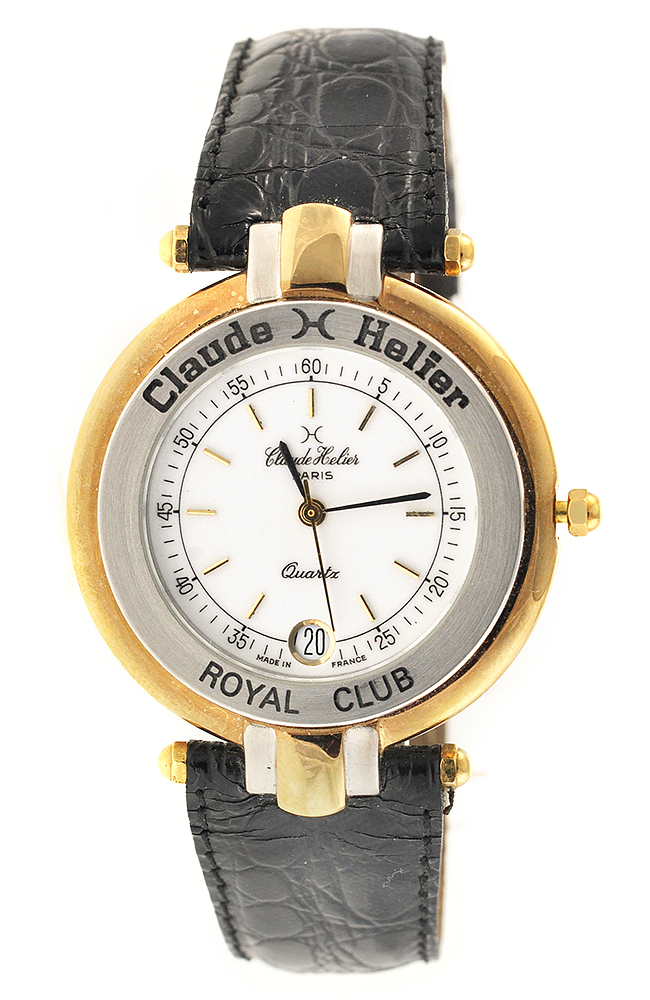 CLAUDE HELIER Black Leather Chronograph CH542719.6 - E-oro.gr CLAUDE ...