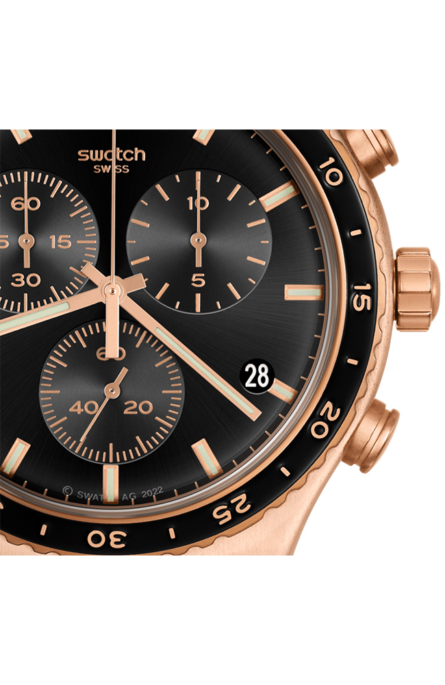 SWATCH Stain Sheen Black Rubber Chronograph YVG410 - E-oro.gr SWATCH ΑΝΔΡΙΚΑ ΡΟΛΟΓΙΑ