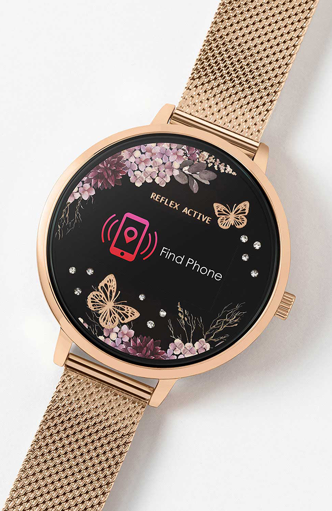 Men's Watch REFLEX Digital Smartwatch Rose Gold Stainless Steel ...