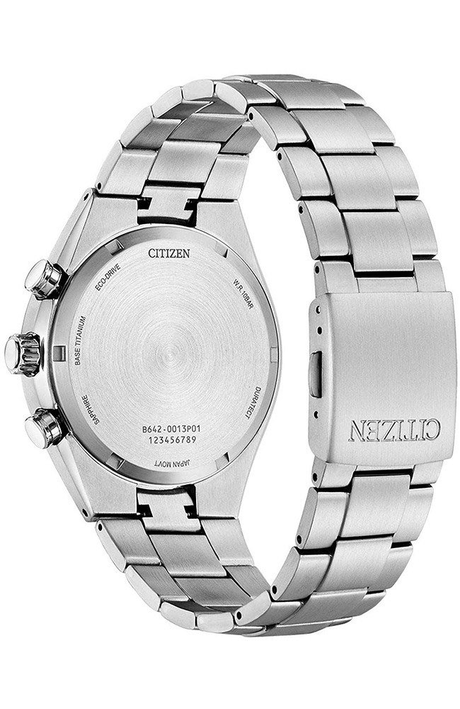 Men's Watch CITIZEN Eco-Drive Silver Titanium Chronograph CA7090-87L ...