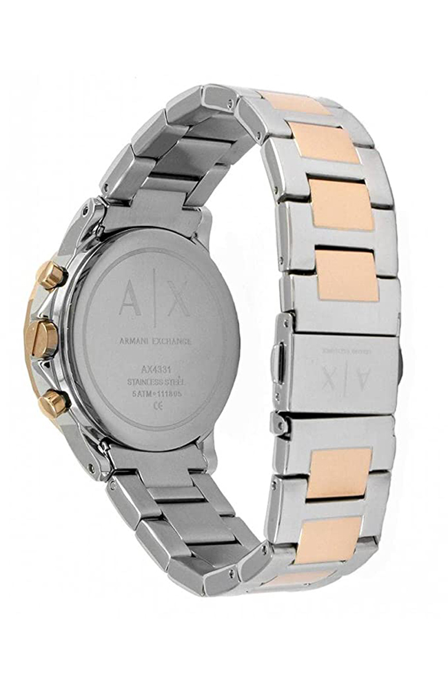 ARMANI EXCHANGE Banks Crystals Two Tone Stainless Steel Chronograph ...