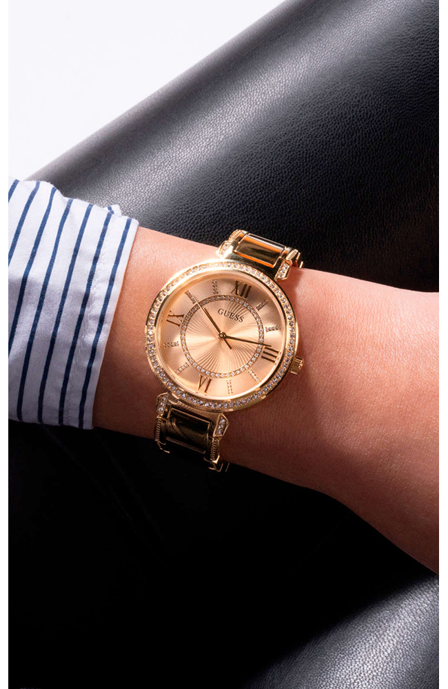 Ladies Watch GUESS Montage BoxSet Crystals Gold Stainless Steel ...