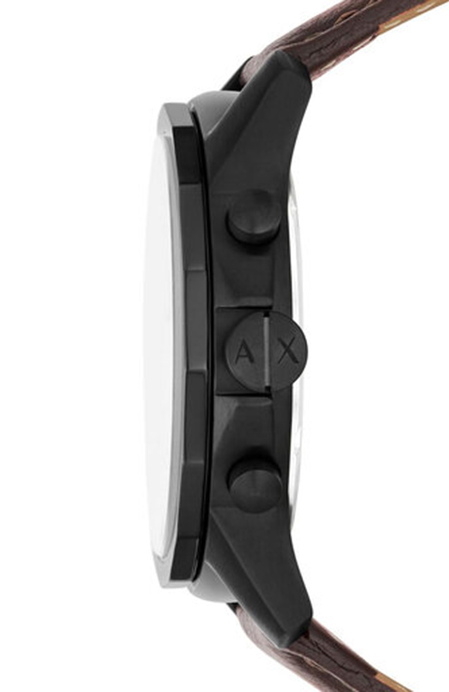 Men's Watch ARMANI EXCHANGE Outerbanks Brown Leather Chronograph AX1732 ...