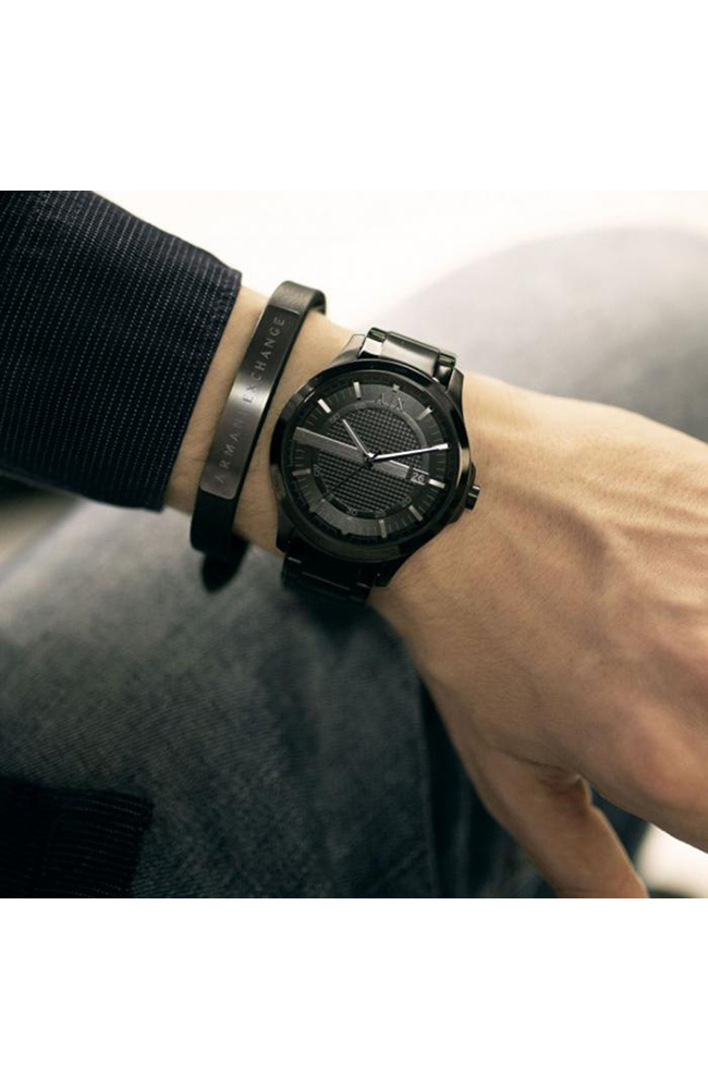 Men's Watch ARMANI EXCHANGE Hampton BoxSet Black Stainless Steel ...