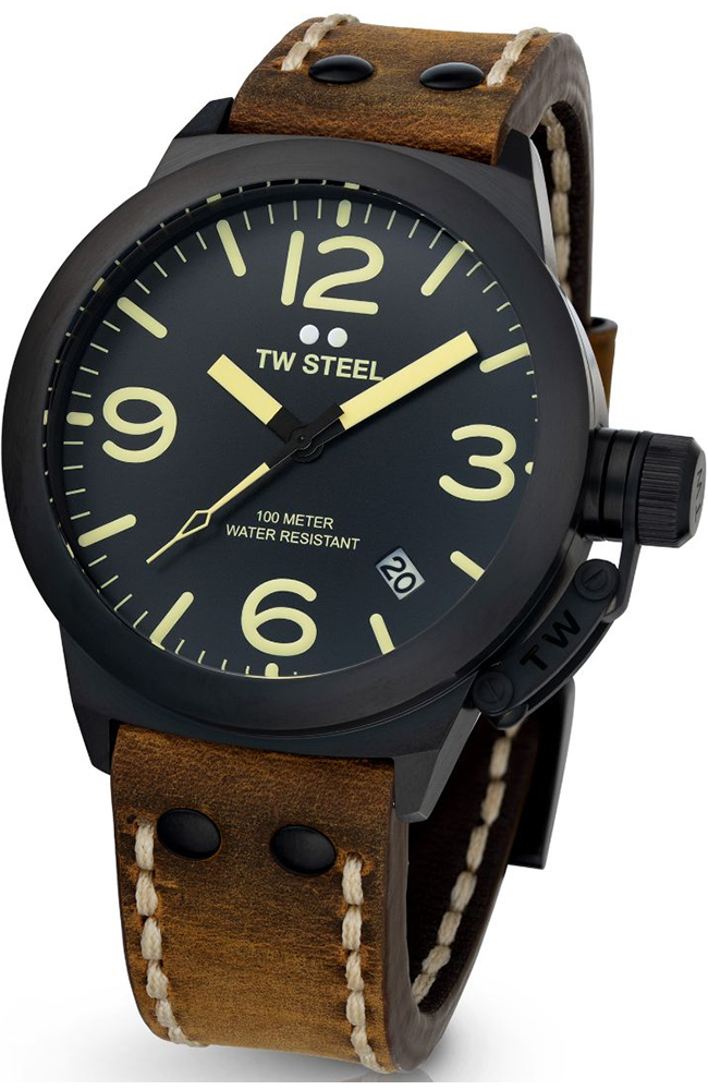 Men's Watch TW STEEL Canteen Brown Leather Strap CS103 - E-oro.gr TW ...