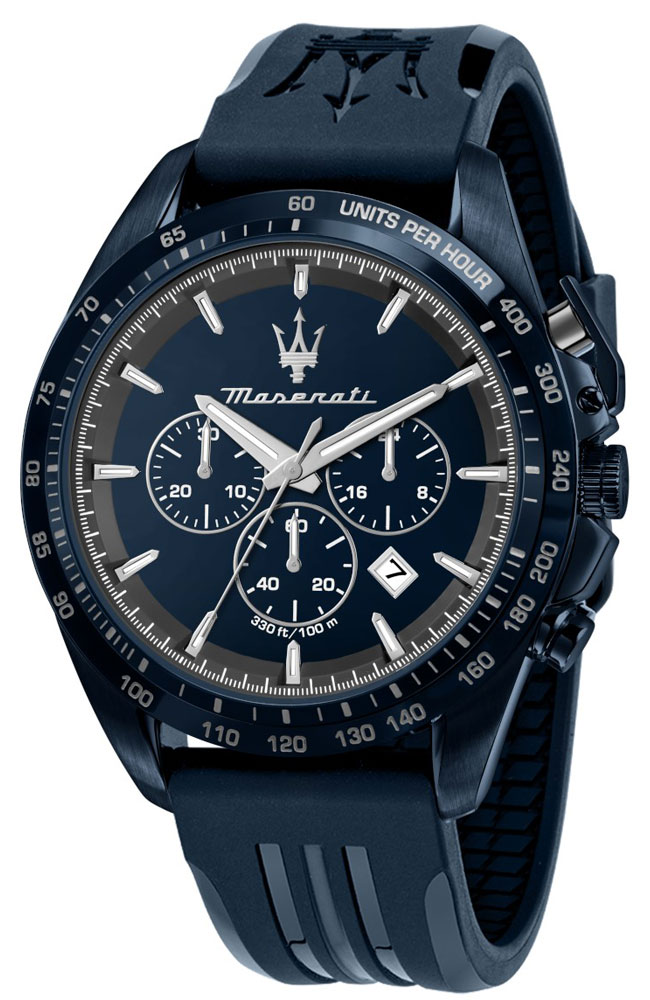 Men's Watch MASERATI Blue Edition Blue Rubber Strap Chronograph ...