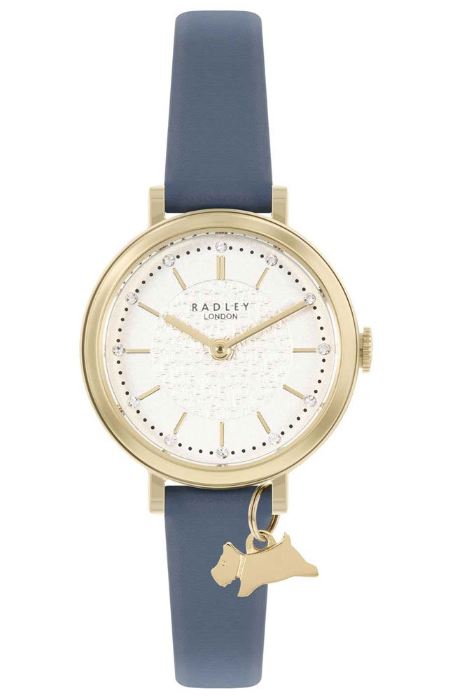 Ladies Watch RADLEY LONDON Crystals Blue Leather Strap RY21502-INT - E ...
