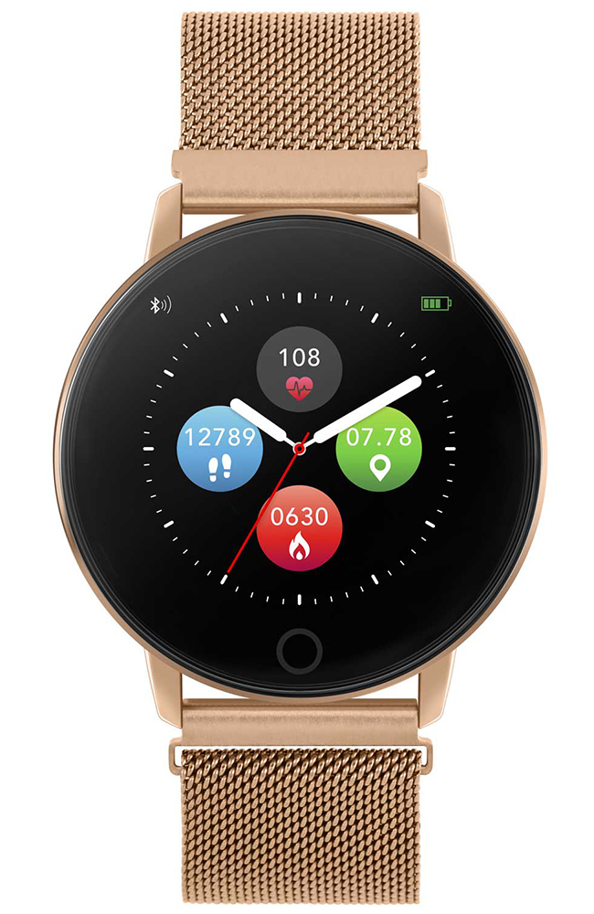 Men's Watch REFLEX Digital Smartwatch Rose Gold Stainless Steel ...