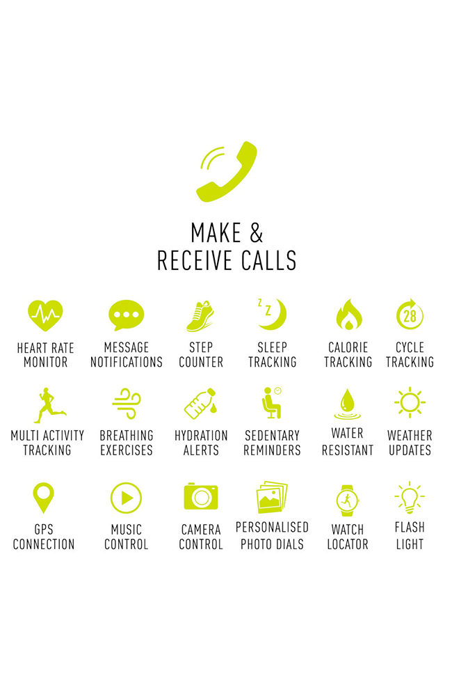 Men's Watch REFLEX Digital Smartwatch Pink Rubber Strap RA15-2146 - E ...