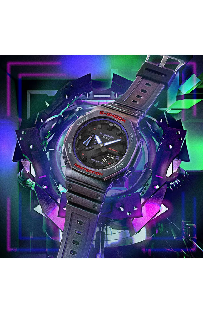 Men's Watch CASIO G-Shock Purple Rubber Strap GA-2100AH-6AER - E-oro.gr ...
