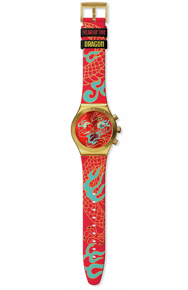 Men's Watch SWATCH Dragon In Motion Rubber Chronograph YVZ100 - E-oro ...