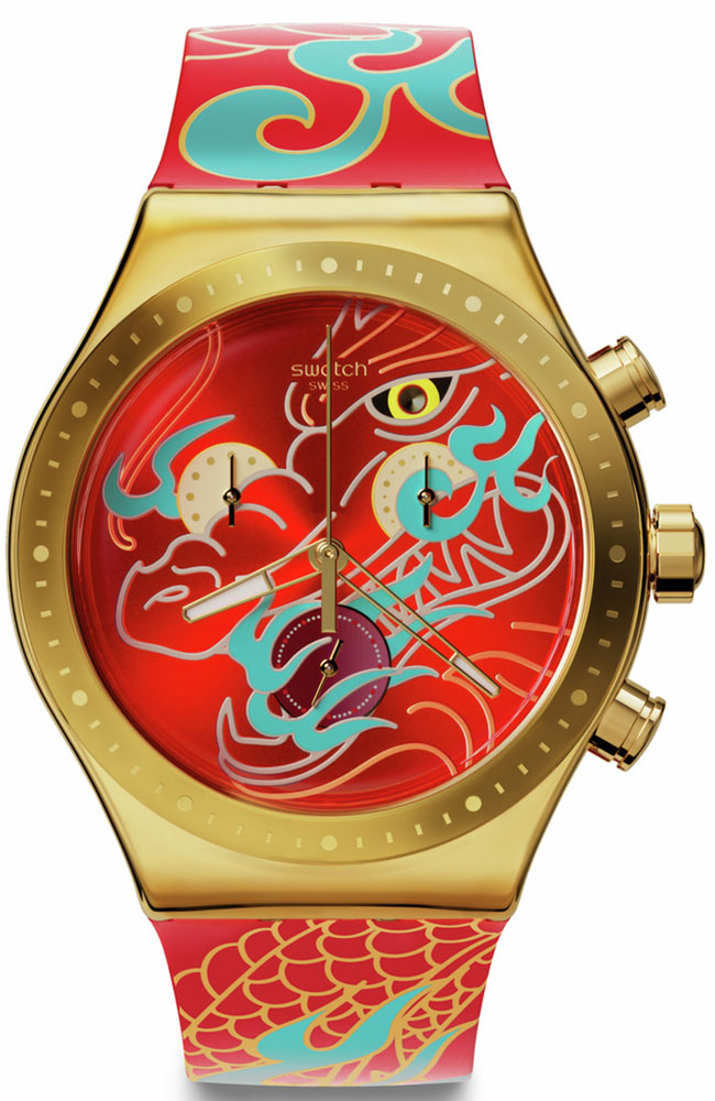 Men's Watch SWATCH Dragon In Motion Rubber Chronograph YVZ100 - E-oro ...