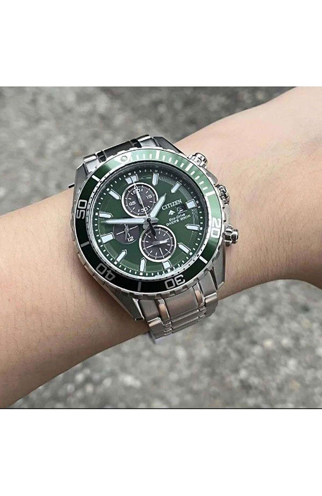 Men's Watch CITIZEN Eco-Drive Silver Stainless Steel Chronograph CA0820 ...