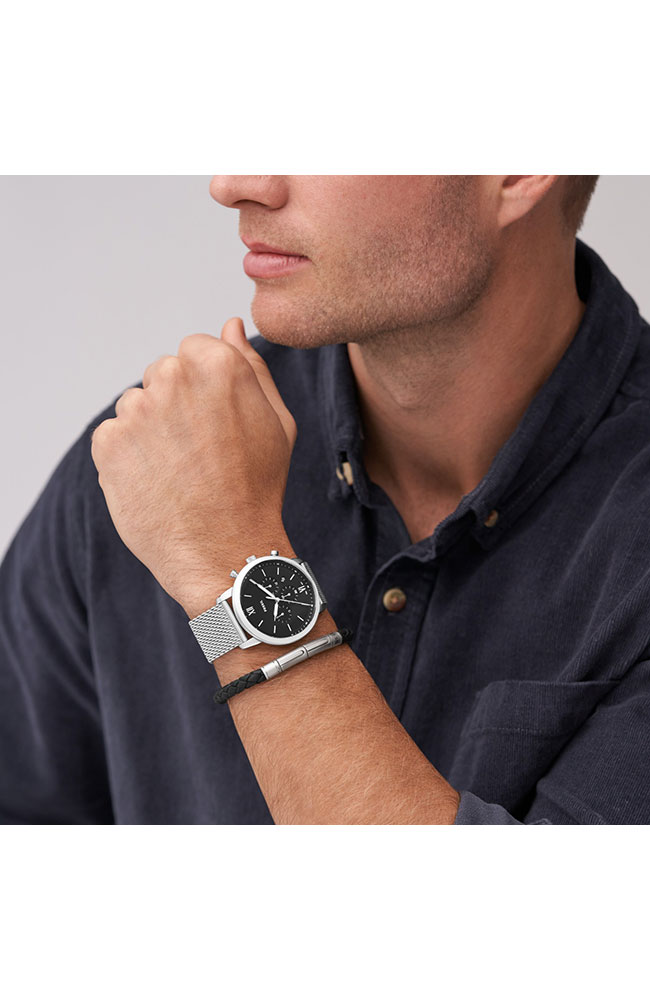 Mens Watch Fossil Neutra Boxset Chronograph Silver Stainless Steel Bracelet Fs6021set E Oro