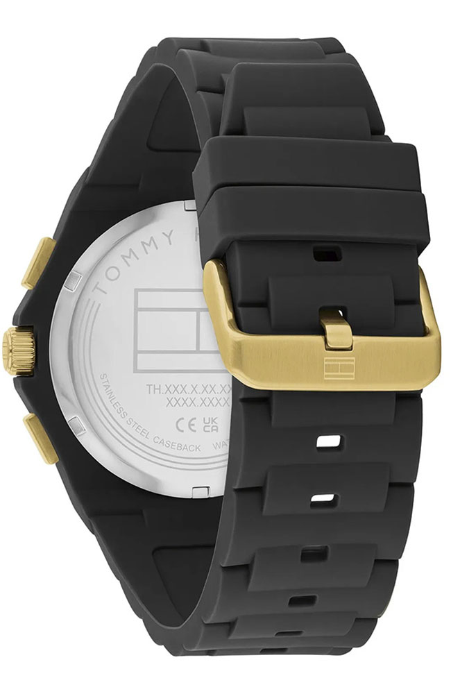 Men's Watch Tommy HILFIGER Troy Black Stainless Steel Bracelet 1792120 ...
