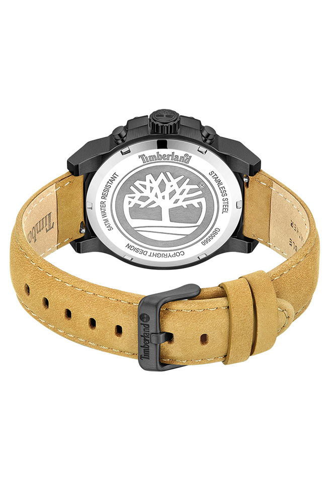 Men's Watch TIMBERLAND Fast Strike Brown Leather Chronograph ...