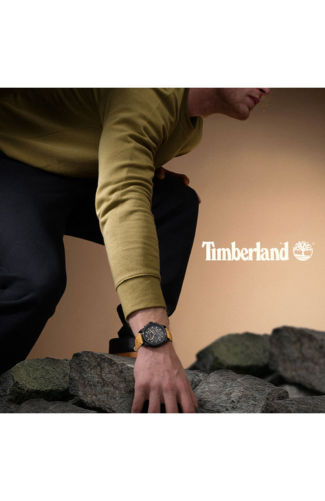 Men's Watch TIMBERLAND Fast Strike Brown Leather Chronograph ...