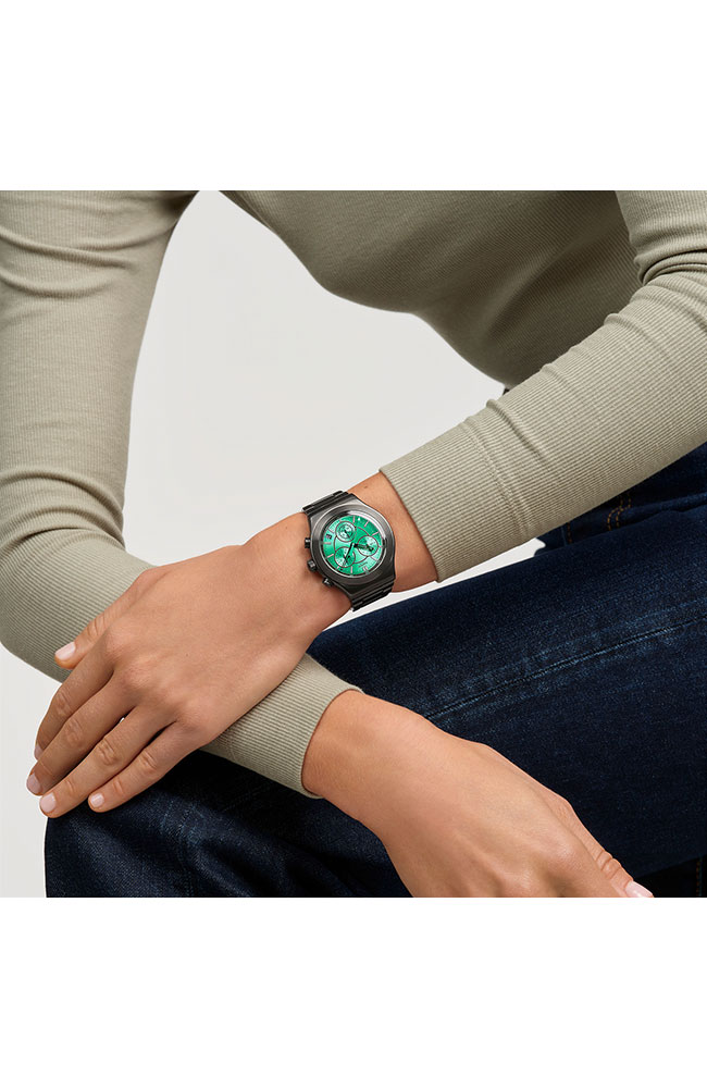 Ladies Watch SWATCH Irony Obsessively Obsidian Stainless Steel ...